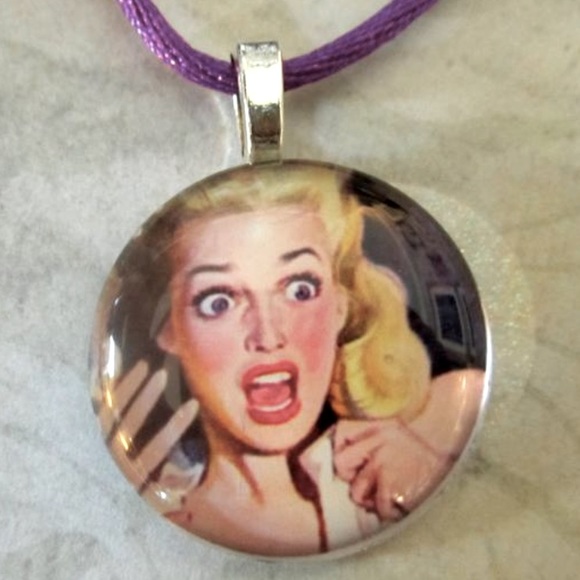 Jewelry | Pulp Art Scared Lady Necklace | Poshmark